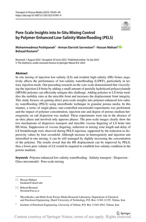 Pore Scale Insights Into In Situ Mixing Control By Polymer Enhanced Low Salinity Waterflooding