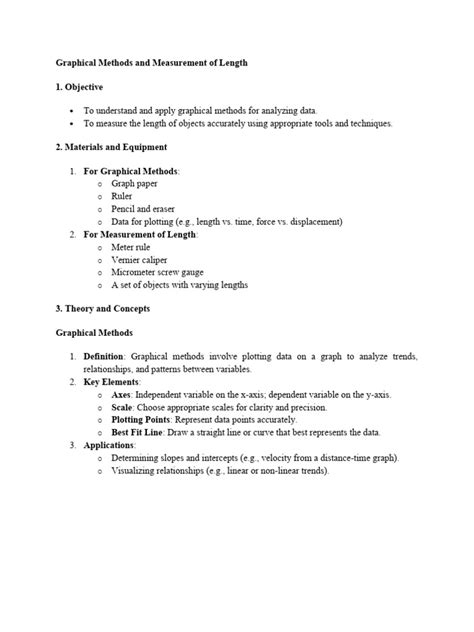Graphical Methid And Measurement Of Length Pdf