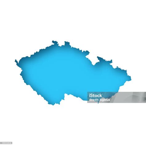 チェコ共和国の地図 青の背景に切り抜いた白い紙 3dのベクターアート素材や画像を多数ご用意 3d アイコン イラストレーション