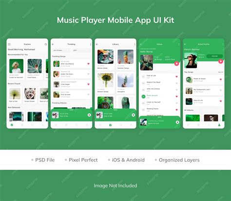 Premium Psd Music Player Mobile App Ui Kit