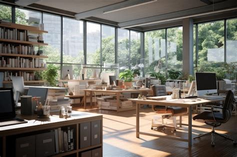 Premium Ai Image Office D Brings Your Workspace To Life With