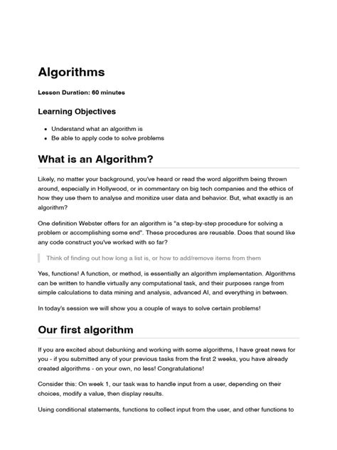 Lesson 6 Algorithms Pdf