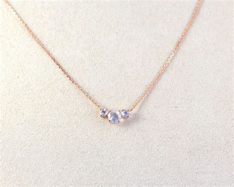 Three Stone Rainbow Moonstone Necklace 3 Stone Necklace Benati