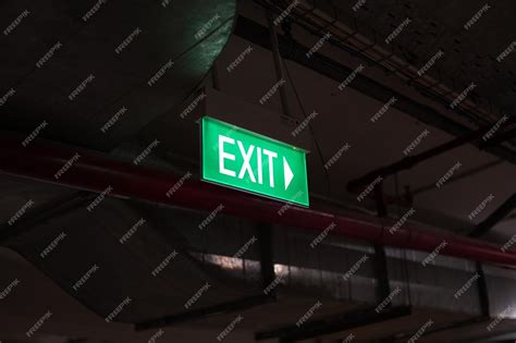 Premium Photo Exit Sign Emergency In Basement