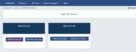 GST Form ITC 01