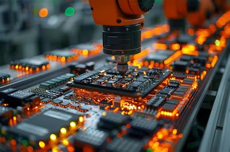 Precision Robotics In Electronics Manufacturing Concept Industrial Automation Robotics