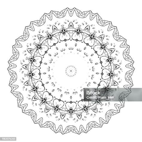 Mandala Bentuk Abstrak Bulat Untuk Mewarnai Mewarnai Halaman Buku Dicat