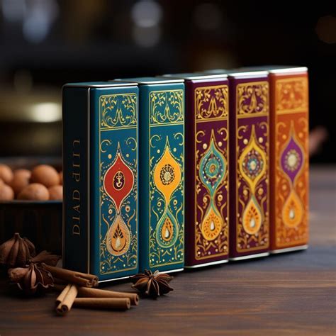 Premium Ai Image Four Boxes Of Different Colors Are Lined Up On A Table