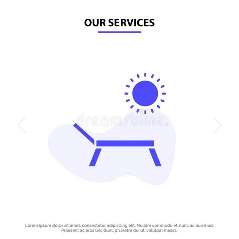 Our Services Web Solid Glyph Icon Web Card Template Stock Vector