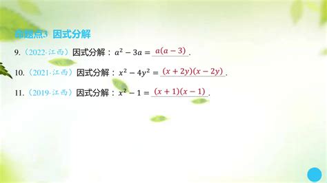 2024中考数学总复习课件：第2讲 整式与因式分解 共33张ppt 21世纪教育网 二一教育