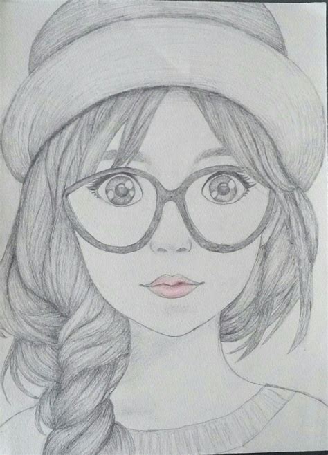Glass Girl Cool Girl Drawings Pencil Drawings Of Girls Girl Drawing