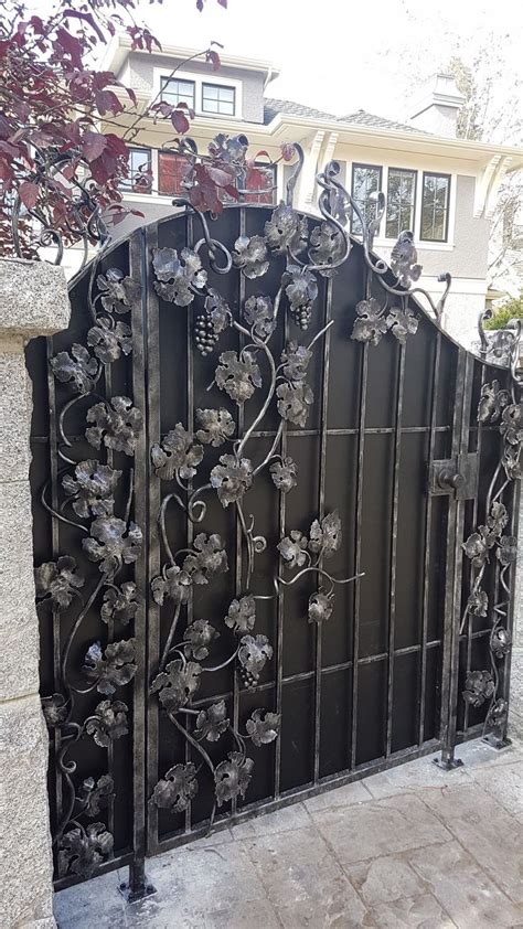 Wrought Iron Gate Art With Flowers And Vines