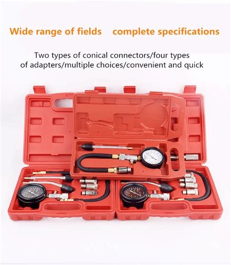 압력 게이지 테스터 키트 어댑터 포함 모터 자동 가솔린 가스 엔진 실린더 자동차 오토바이 압력 게이지압력계 Aliexpress