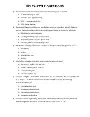 NCLEX Style Questions Test Your Knowledge On Client Care And Course Hero