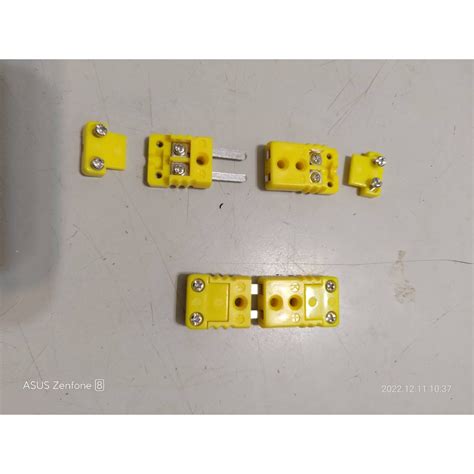 現貨迷你小黃插頭公 母k型快速插座 插頭熱電偶插頭插座 K Type 黑色j Type公母接頭熱電偶連接器適用tm902 蝦皮購物