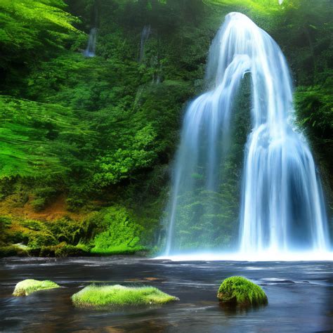 Waterfall In The Forest Dreamup Creation By Dashroseth On Deviantart