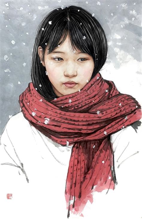 입시생들을 위한 수업 中 시범작 70x45cm 화선지에 수묵담채 2016 신영훈 신영훈작가 수묵화 수묵인물화