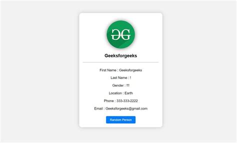 Create A Random User Generator Using Jquery Geeksforgeeks