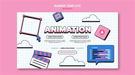 Modèle De Bannière Horizontale Pour Lanimation Par Ordinateur Psd Gratuite