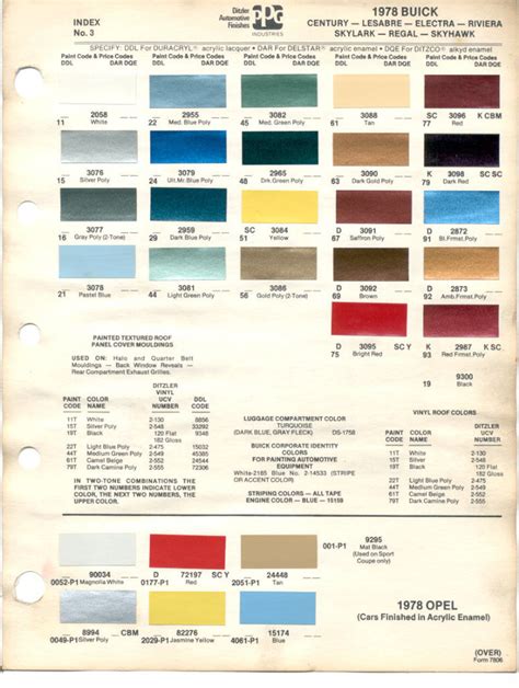 1957 Chevy Color Chart Ponasa