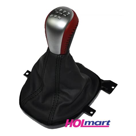Holden Hsv Ve V8 Leather Shifter Knob And Boot 6 Speed Manual Red Shift