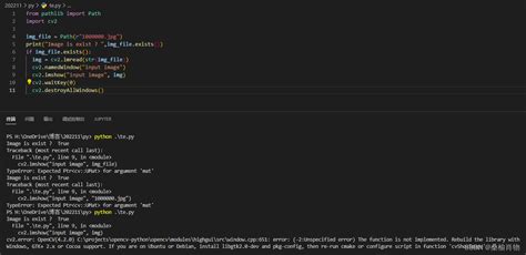 Opencv 无法读取图片进行显示，error 2unspecified Error The Function Is Not