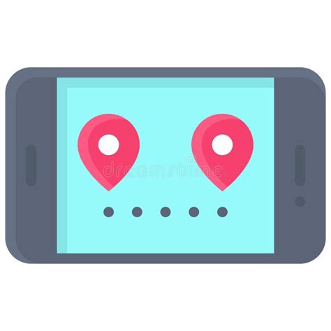 Route On Smartphone Icon Location Map And Navigation Vector Stock Vector Illustration Of
