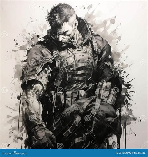 Jason Illustrated In Yoji Shinkawa S Iconic Black And White Style Stock