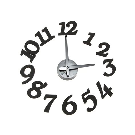 High Quality Diy Modern Design Wall Sticker Clocks Black Self Digit Dot