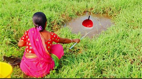 Fishing Video By Traditional Village Girl Fishing Lady Hook
