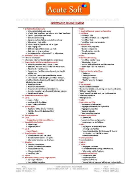 Learn Informatica Online Training With Real Time Projects Worldwide Pdf Data Warehouse