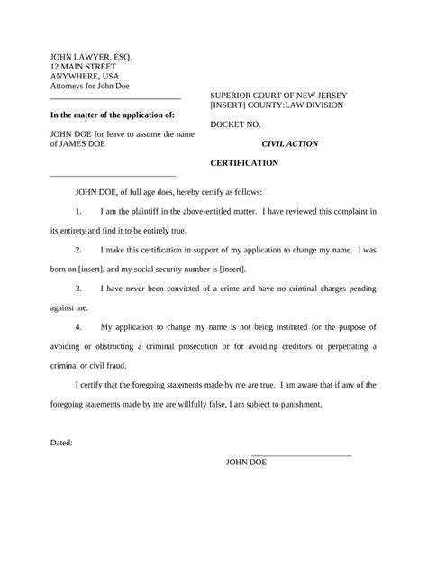 Nj Name Change Doc Template PdfFiller