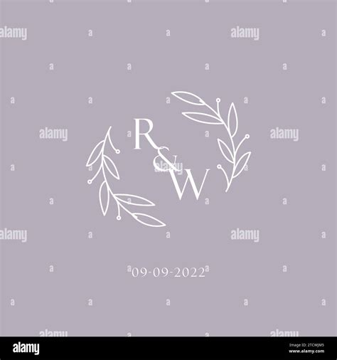 Initials Rw Wedding Monogram Logo Inspiration Vector Graphic Stock