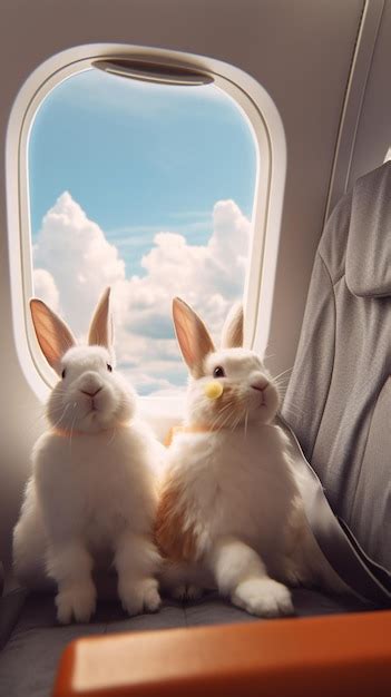 Premium Ai Image A Rabbit And A Window Are On A Plane