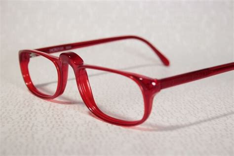 Vintage Early 1980s Luxottica Italian Dark Ruby Red Gem