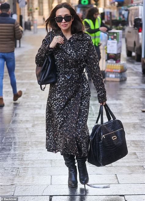 Myleene Klass Cuts A Stylish Figure In A Leopard Print Coat As She