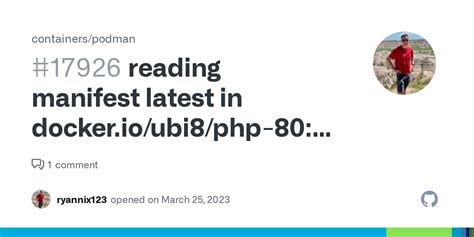 Reading Manifest Latest In Ubi8php 80 Requested Access To