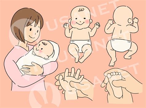 【イラスト】ベビーマッサージ説明用 カットイラストの制作「みきはうす」三木さま Usanet（ウサネット）