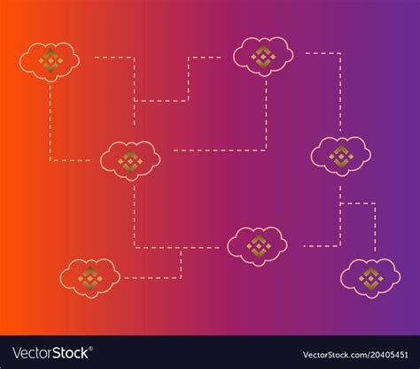 Binance Coin Style With Cloud Background Vector Image