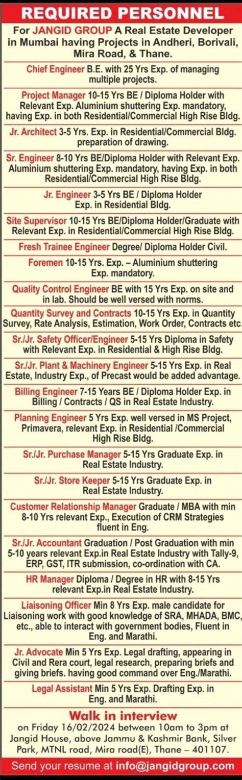 Ajeet K On Linkedin Walk In Interview 16 02 2024 Jangid Group Hiring Freshers Degree…