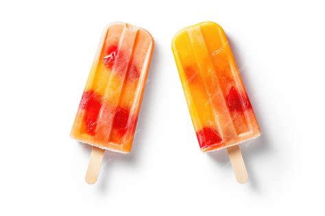 Premium Ai Image Fruit Ice Cream On A Stick Isolated On A White
