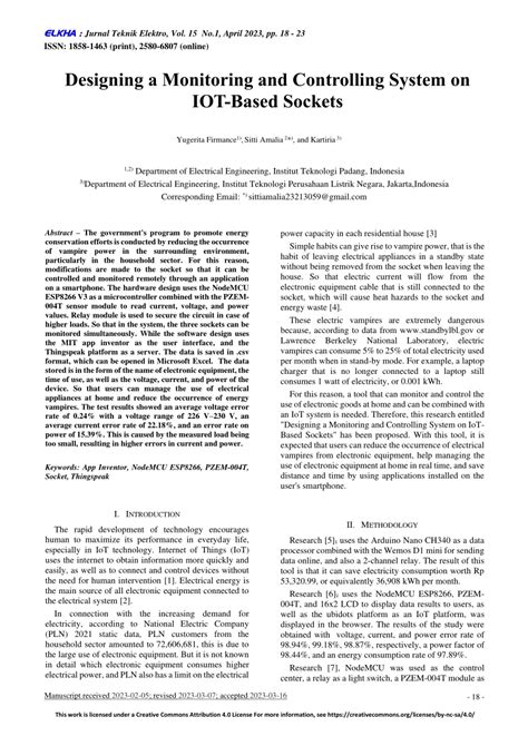 Pdf Designing A Monitoring And Controlling System On Iot Based Sockets