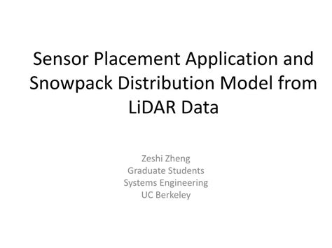 Ppt Sensor Placement Application And Snowpack Distribution Model From