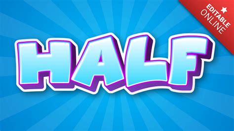 Half Funny Cartoon Text Effect Generator