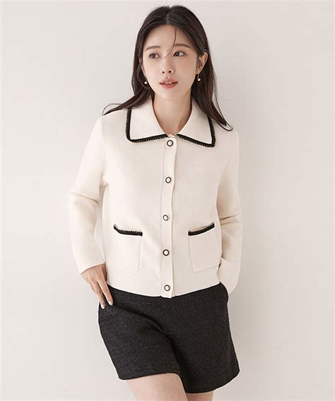 로엠 변형배색 카라 가디건 2colors Rmckd4trt1