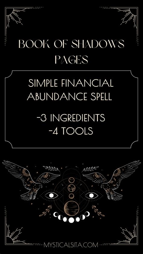 Simple Financial Abundance Spell - BoS Pages - Sita's Ko-fi Shop - Ko ...