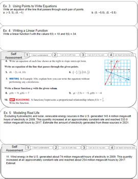 Big Ideas Algebra 1 Chapter 4 Note Taking Guide By Kelly Kroft Tpt