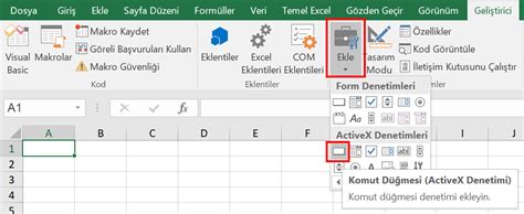 Excel Makro Oluşturma Buton Ekleme