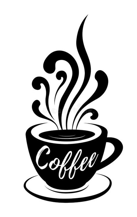 Tazza Stilizzata Di Logo Del Disegno Della Mano Della Caffetteria