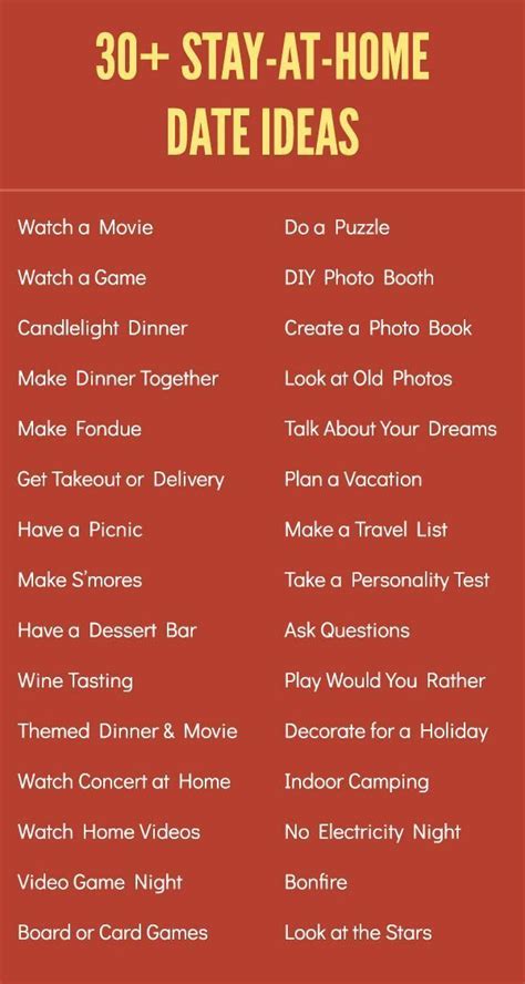 40 Fantastic Stay At Home Date Ideas Cute Date Ideas At Home Dates